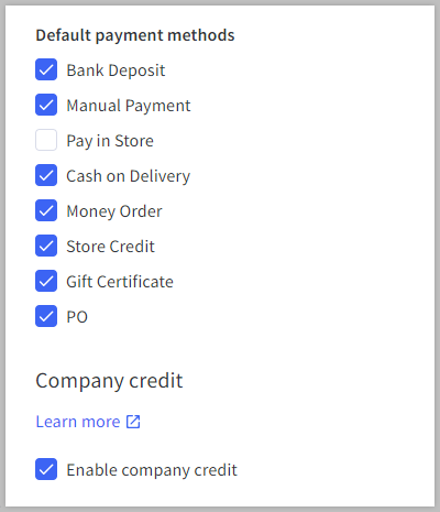 B2B Edition Settings